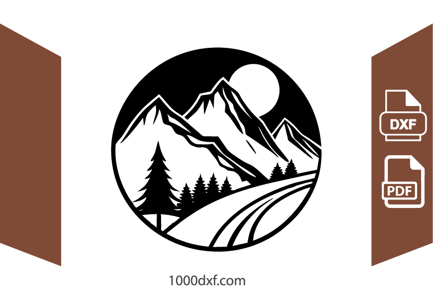 Free Landscape DXF Files – Nature Scenes for Laser and CNC - 1000dxf