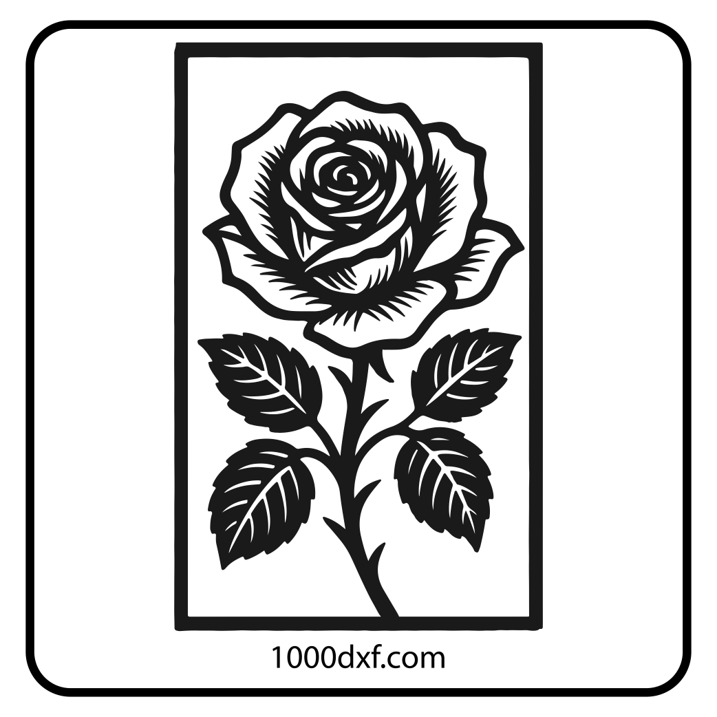 Floral Stem DXF – Elegant Bloom 1345 file download